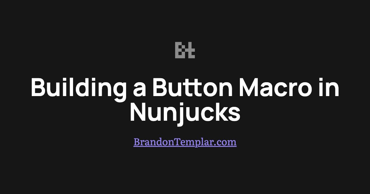 Building a Button Macro in Nunjucks - undefined